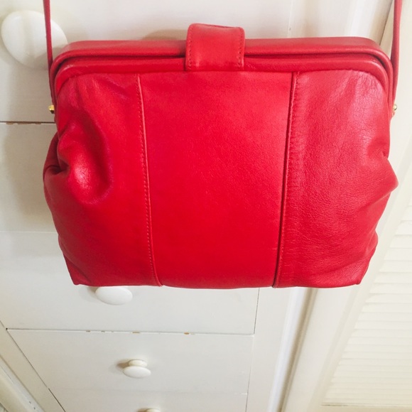 Vintage | Bags | Vintage Red Leather Cross Body Purse | Poshmark